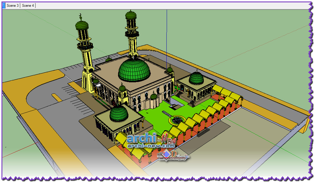 Download Sketchup 3D file A final draft of a mosque 3DDWG 3D Models for ...