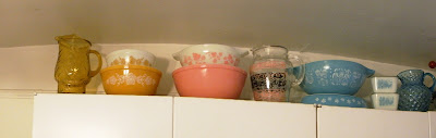 Pyrex Collective III: My Pyrex display on my kitchen cabinets!