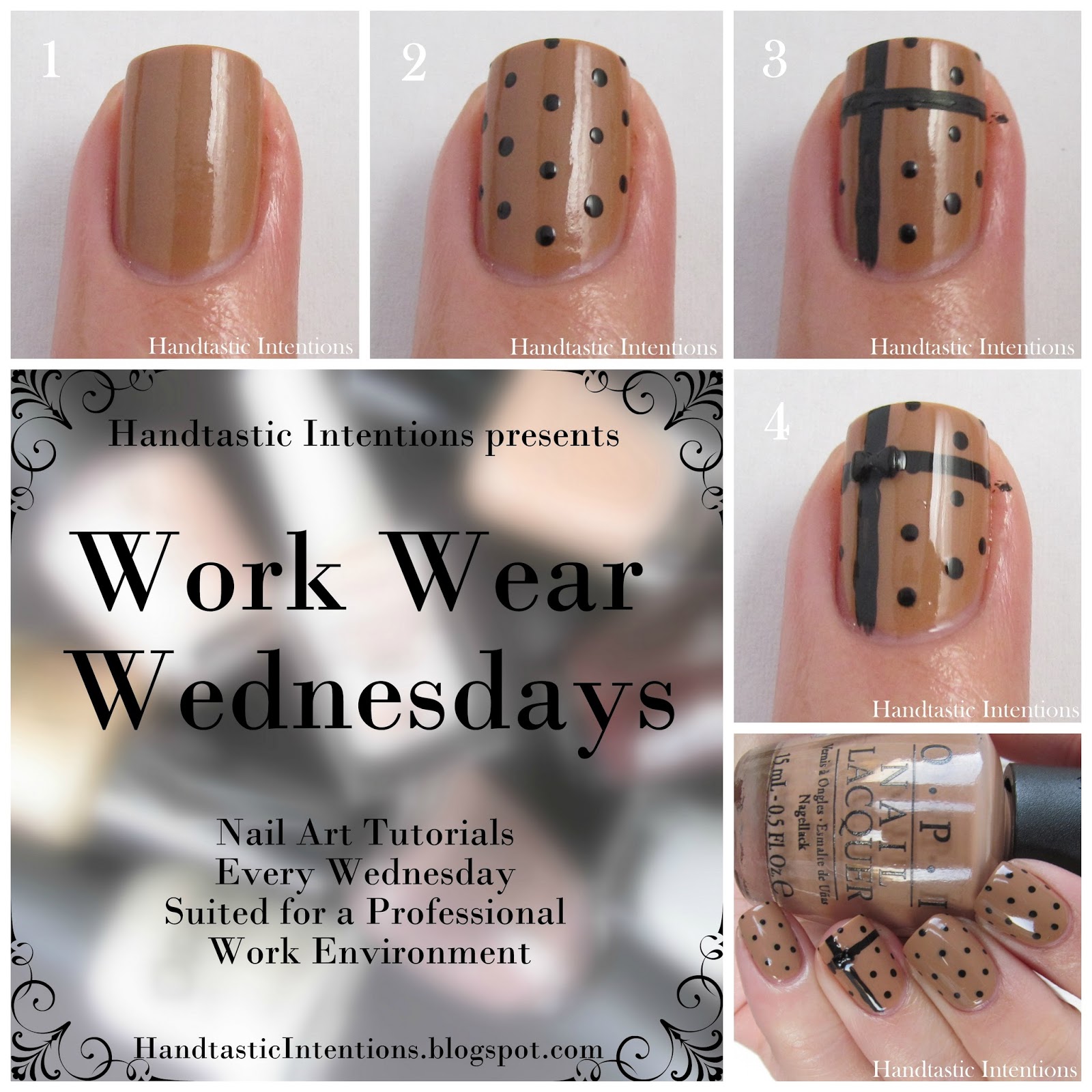 Handtastic Intentions: Work Wear Wednesdays: Tan and Black Polka Dots ...