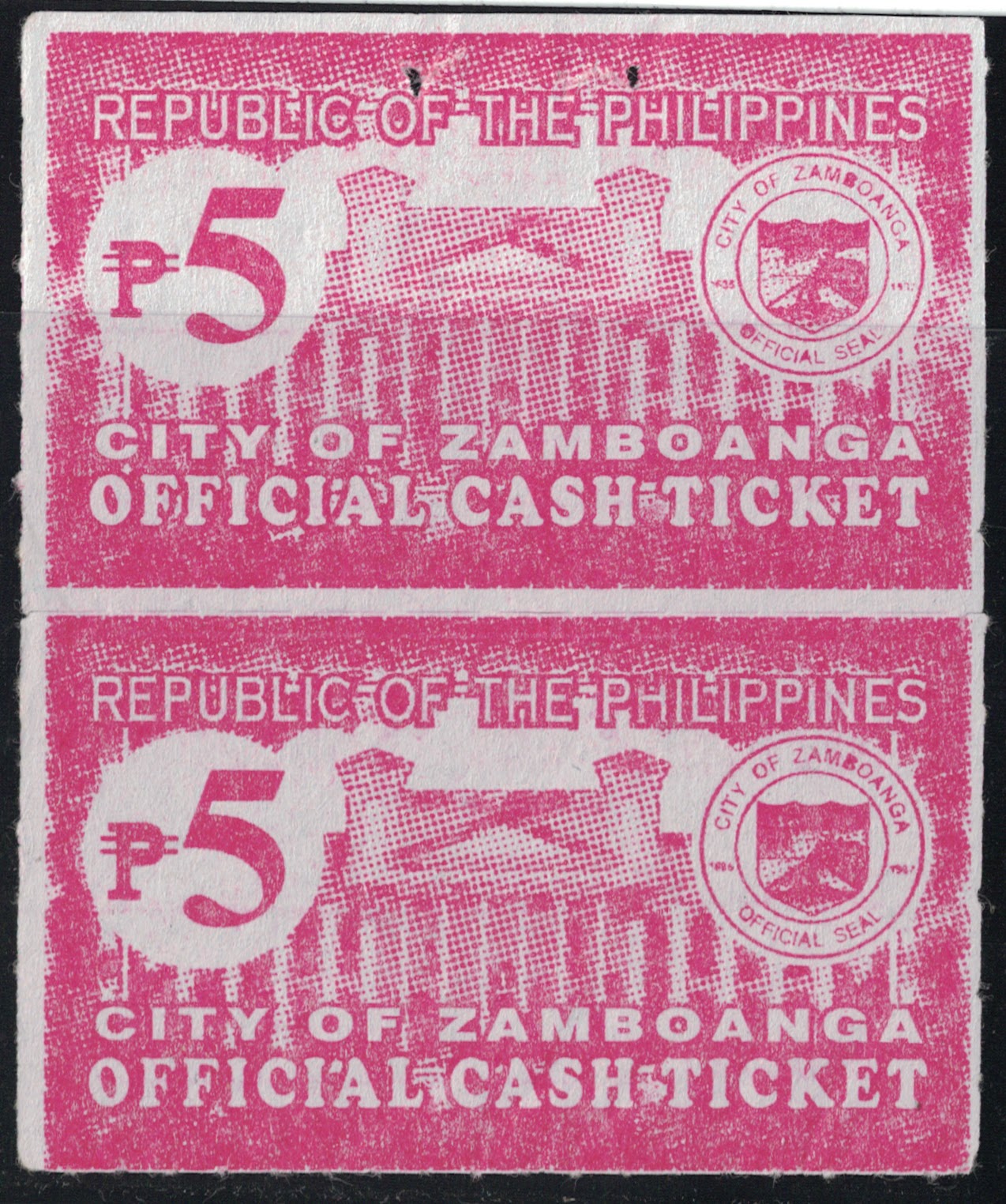 Philatelic Philippines: Official Cash Ticket: Zamboanga City