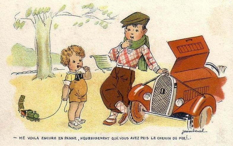 transpress nz: kids cartoon postcard, 1920s