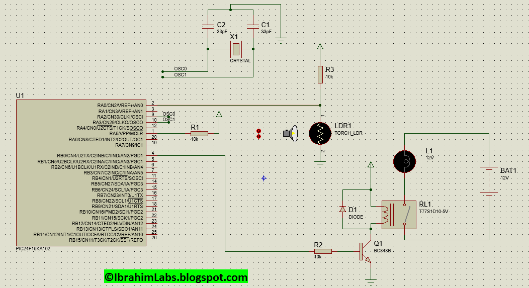 Automatic Streetlight Control Using Ldr And Pic Code Proteus