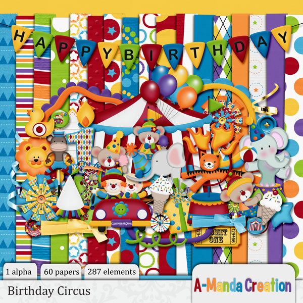 A-Manda Creation: Birthday Circus Brag Book Freebie Day 4