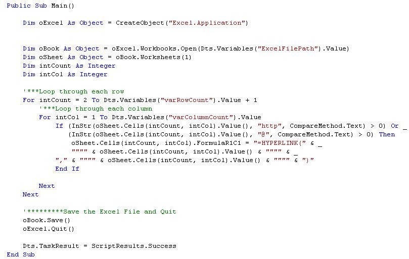 Singh Vikash blog: SSIS: How to generate HyperLink in Excel output