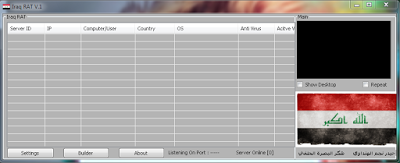 شرح برنامج Iraq RAT V.1 لأختراق الاجهزه بخصائص جميله ~ المحترف الصغير