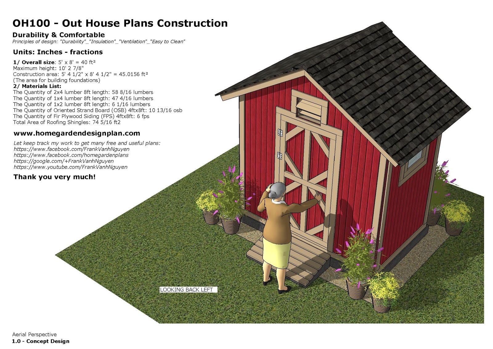 home garden plans: OH100 - Out House Plans Construction - Out House ... home garden plans: OH100 - Out House Plans Construction - Out House ...
