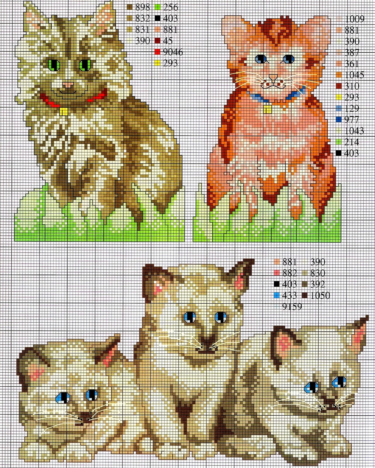 Disegni Gatti Punto Croce - Disegni HD