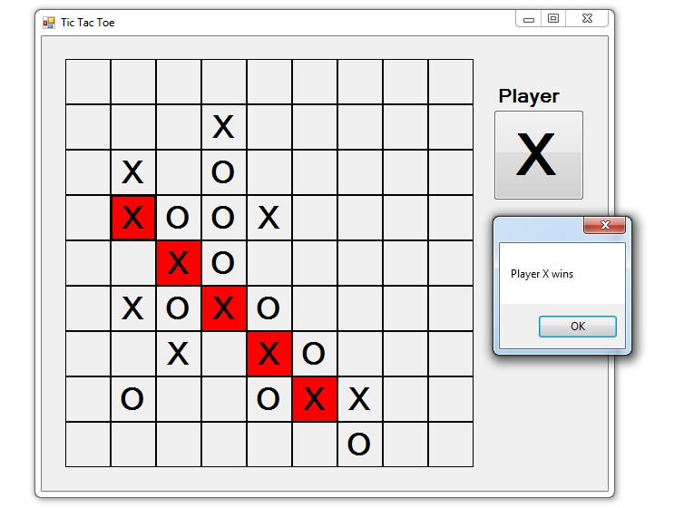 Develop Tic Tac Toe game using basic Windows Form and C# Dotnet codes