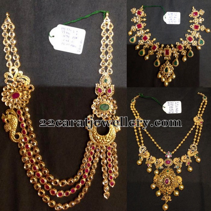 80 to 100 Grams Uncut Diamond Sets - Jewellery Designs