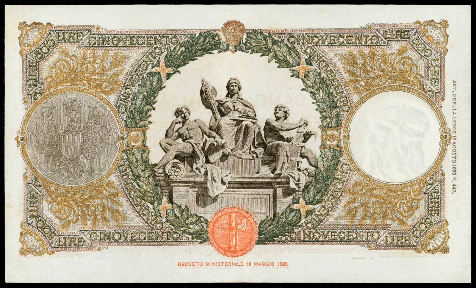 Italy 500 Lire 1942|World Banknotes & Coins Pictures | Old Money ...