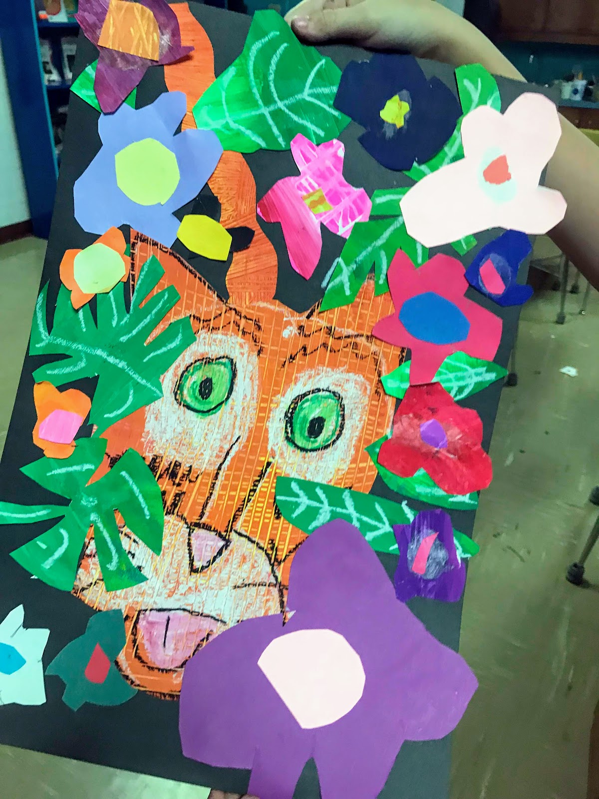 Elements of the Art Room: 3rd Grade Painted Paper Tiger Collage