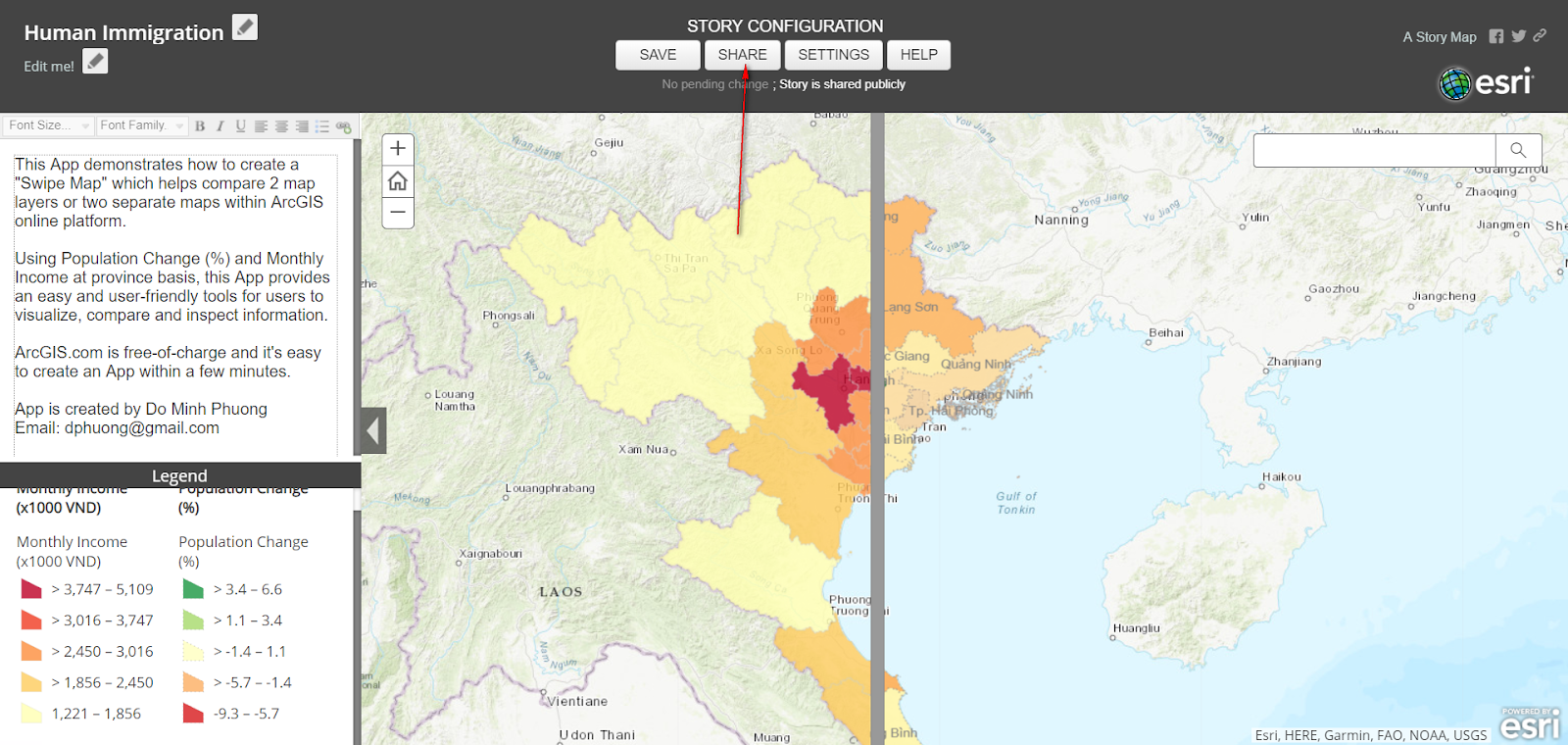 Compare two maps using ArcGIS Online - P-GIS