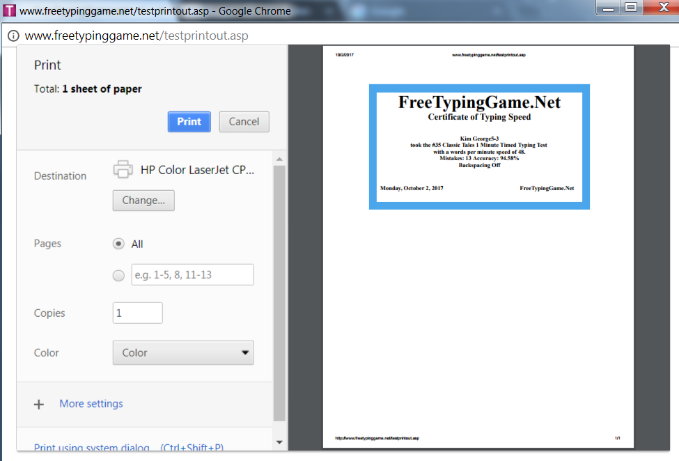 lpcomputerlab: Grade 5- Touch Typing Score, Free Typing Game