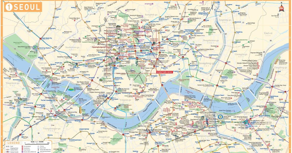 Map of Seoul Korea - Free Printable Maps