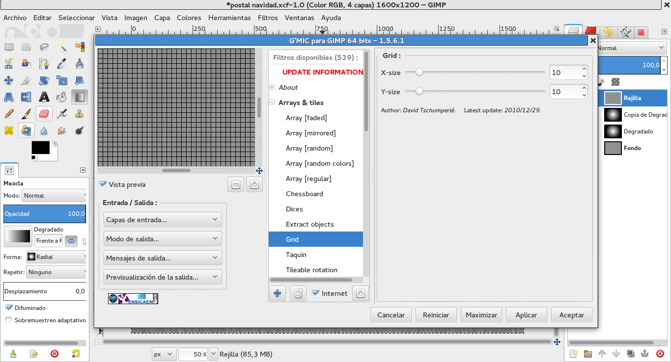 Diis deabusque: Postal de Navidad con GIMP