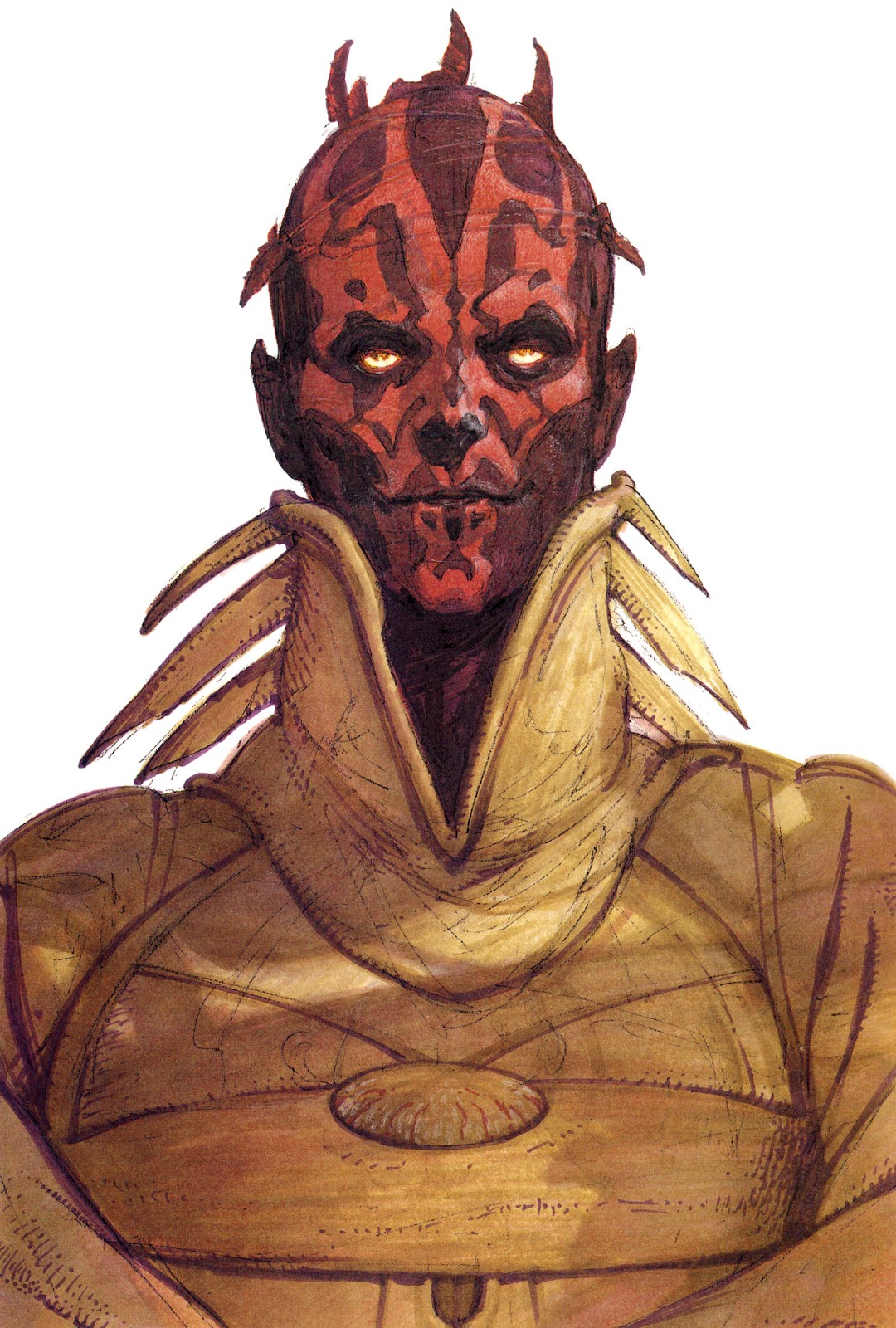 Darth Maul has feathers on his head in