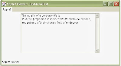 Creating TextAreas in an Applet Window using Advanced Java Programming