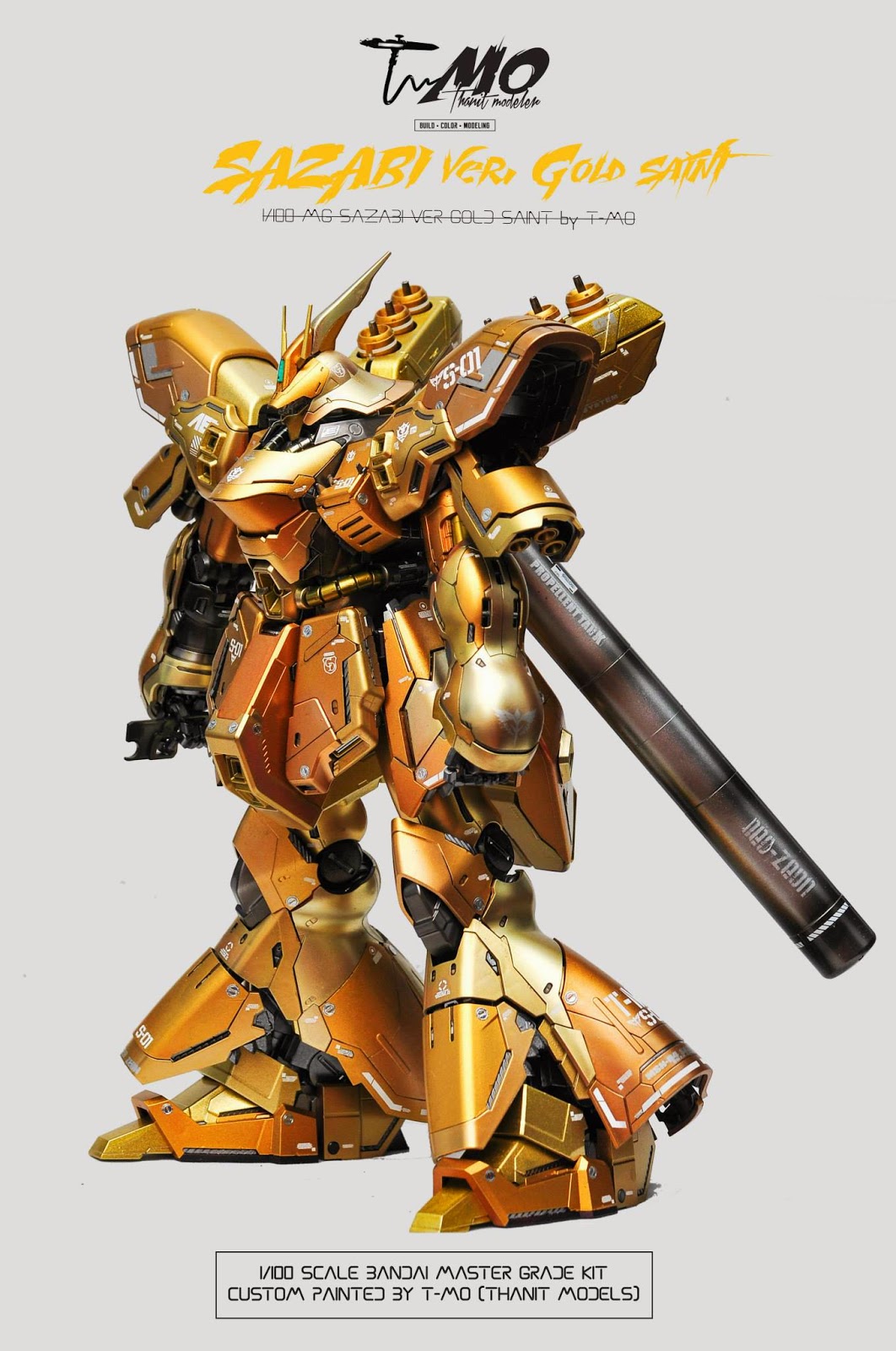 Custom Build: MG 1/100 MSN-04 Sazabi Ver. Ka "Saint Gold"
