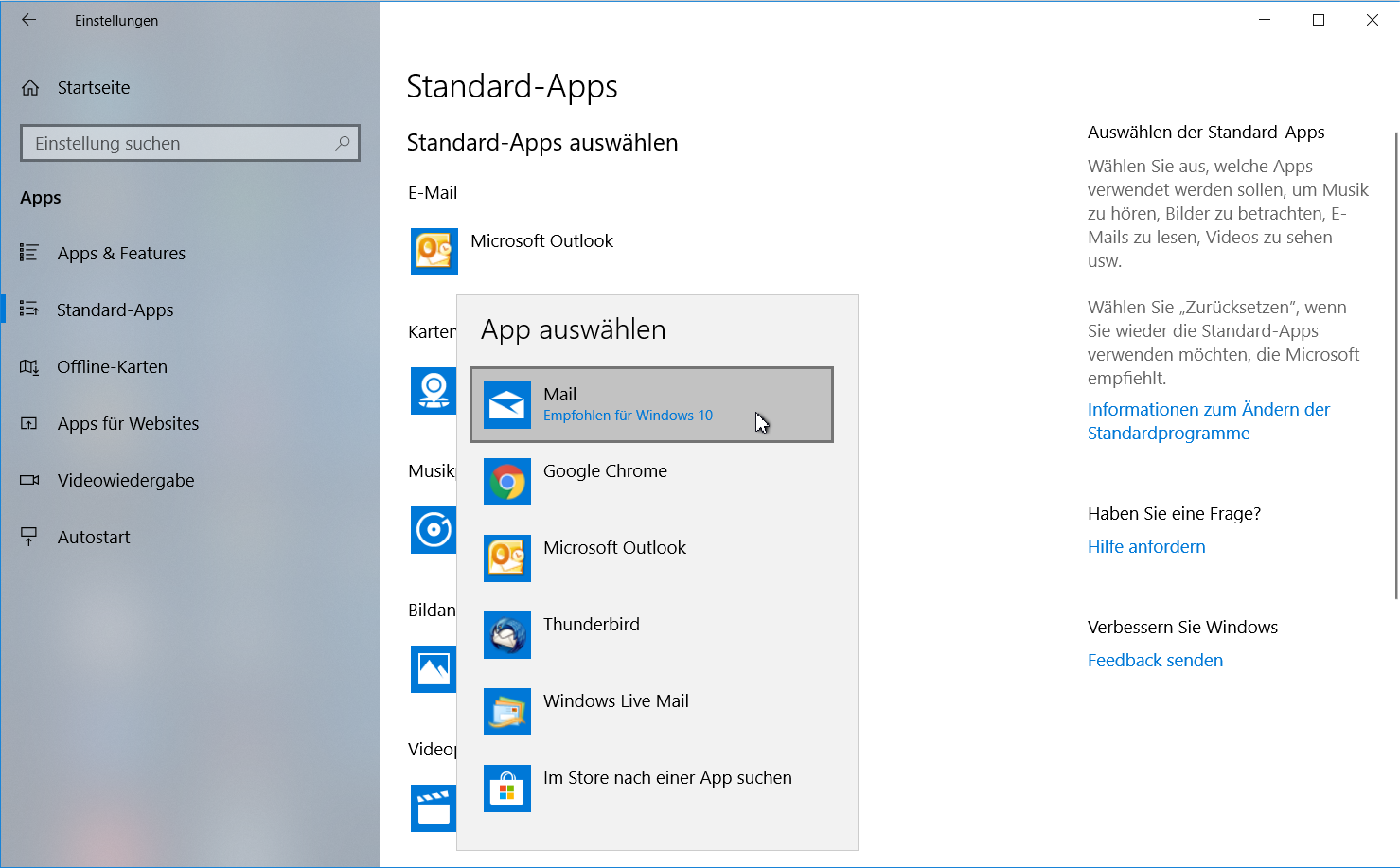 PcEinsteiger: E-Mail-App als Standard-App festlegen