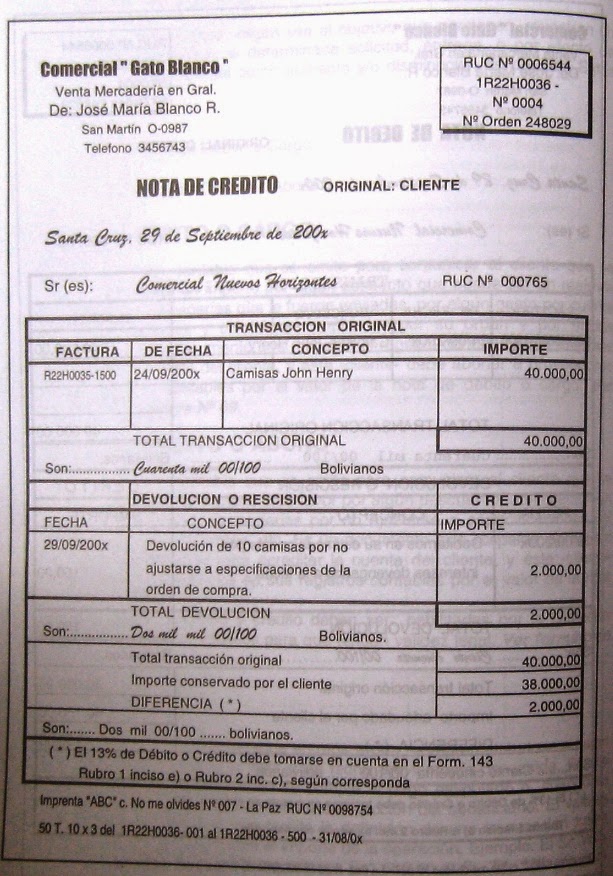 Formato Nota de Crédito | FINANZAS y CONTABILIDAD