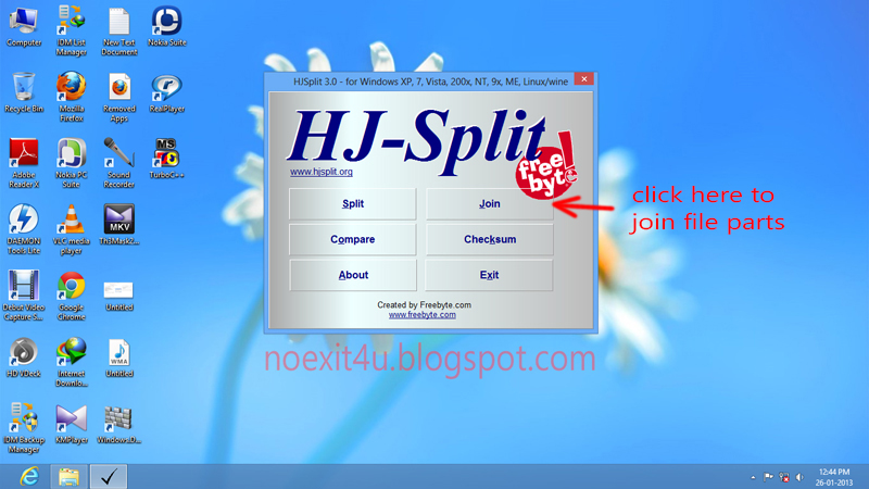 HOW TO JOIN FILE PARTS .001 .002 ..... USING HJSPLIT ~ noexit4u.com