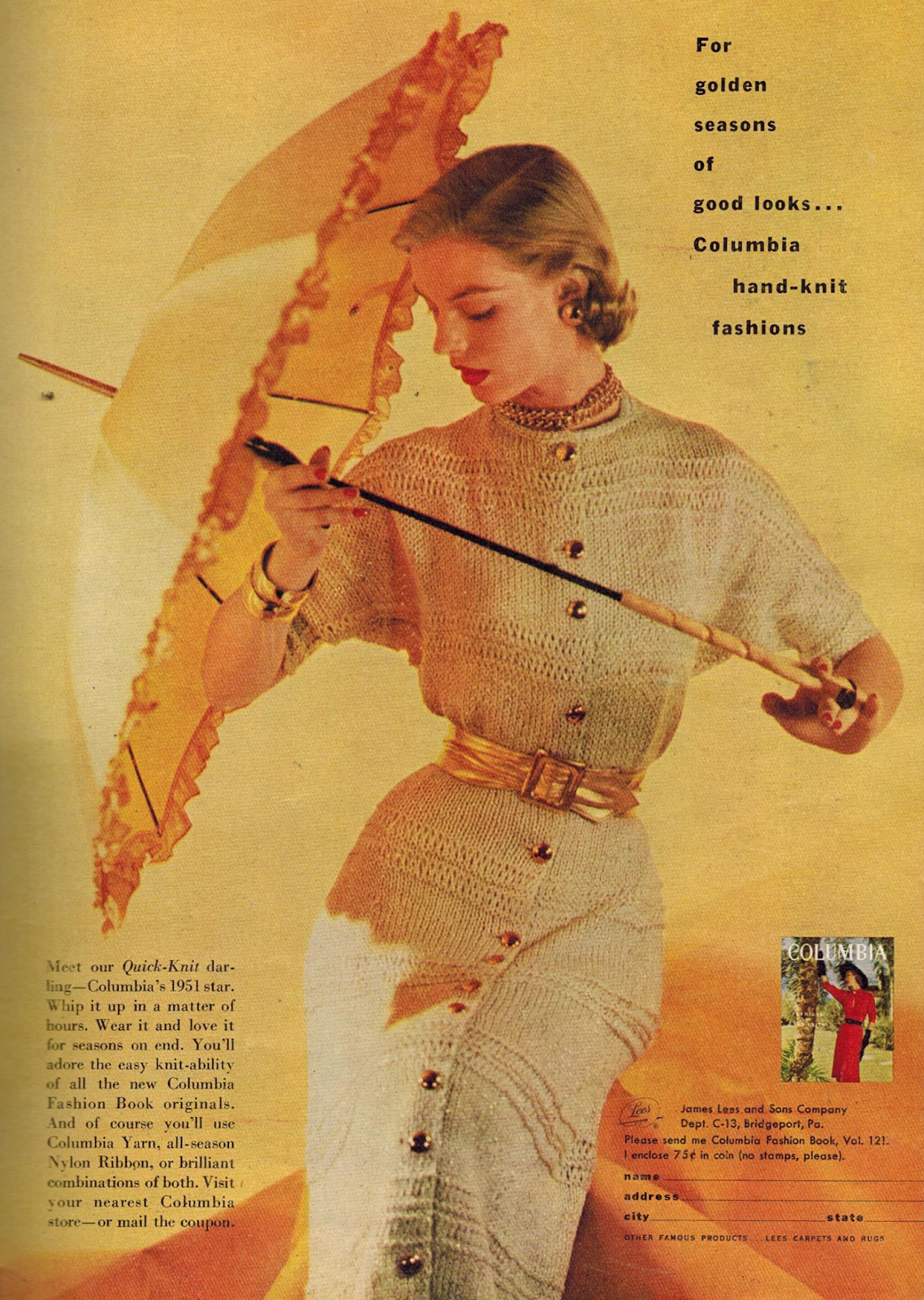 The Midvale Cottage Post: Eye Candy - "Golden" 1950s Knit Dress ...