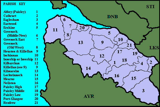 Map of Renfrew Shire City Area