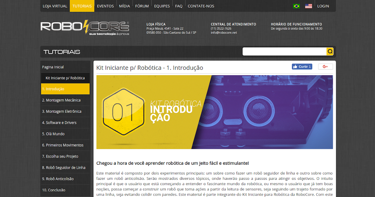 Kit iniciante de Robótica RoboCore