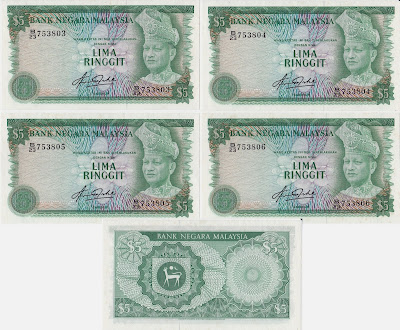 Randhawa's Bank Notes And Collectibles: Malaysia RM 5 4th Series ...