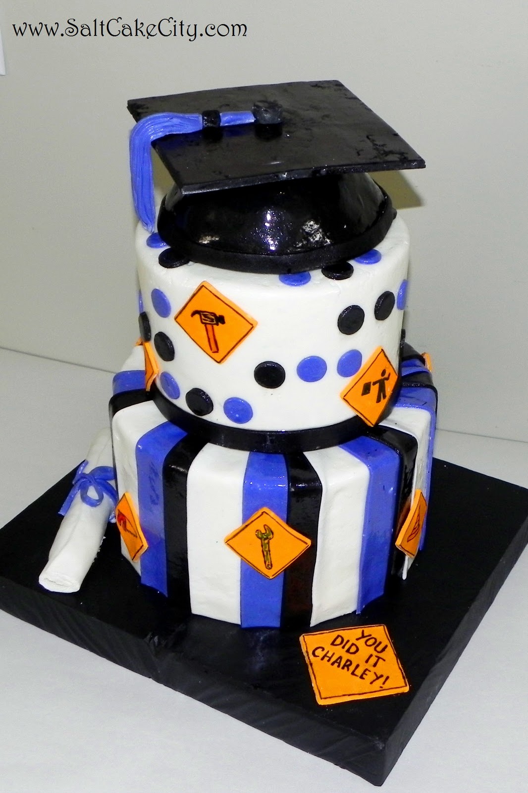 Salt Cake City: Construction Graduation Cake