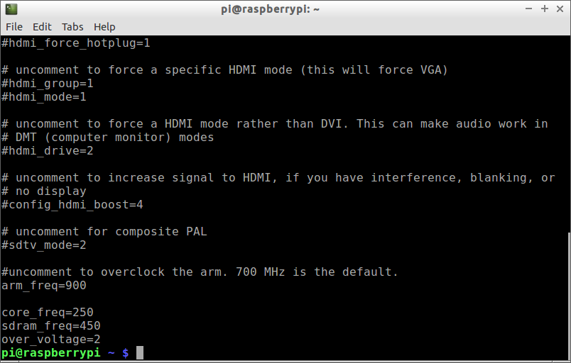 Hello Raspberry Pi: How to know the current Overclock setting