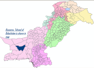 Washuk: Map of Basima, Balochistan
