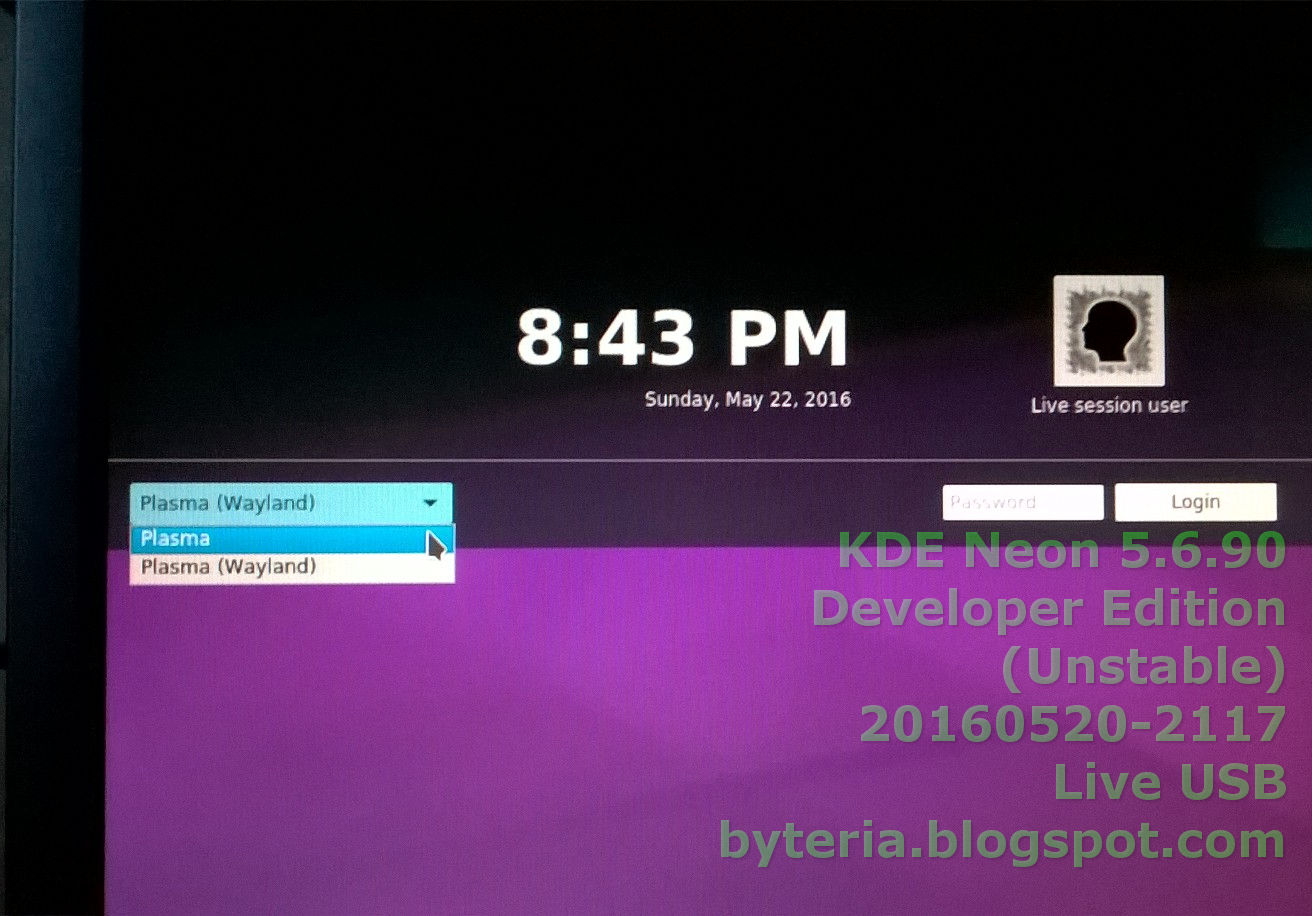 Byteria: Live KDE Neon Plasma (Wayland) Developer Edition Git-Unstable