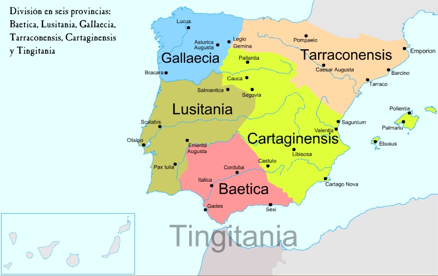 Historia para aburrir: PROVINCIAS DE LA HISPANIA ROMANA