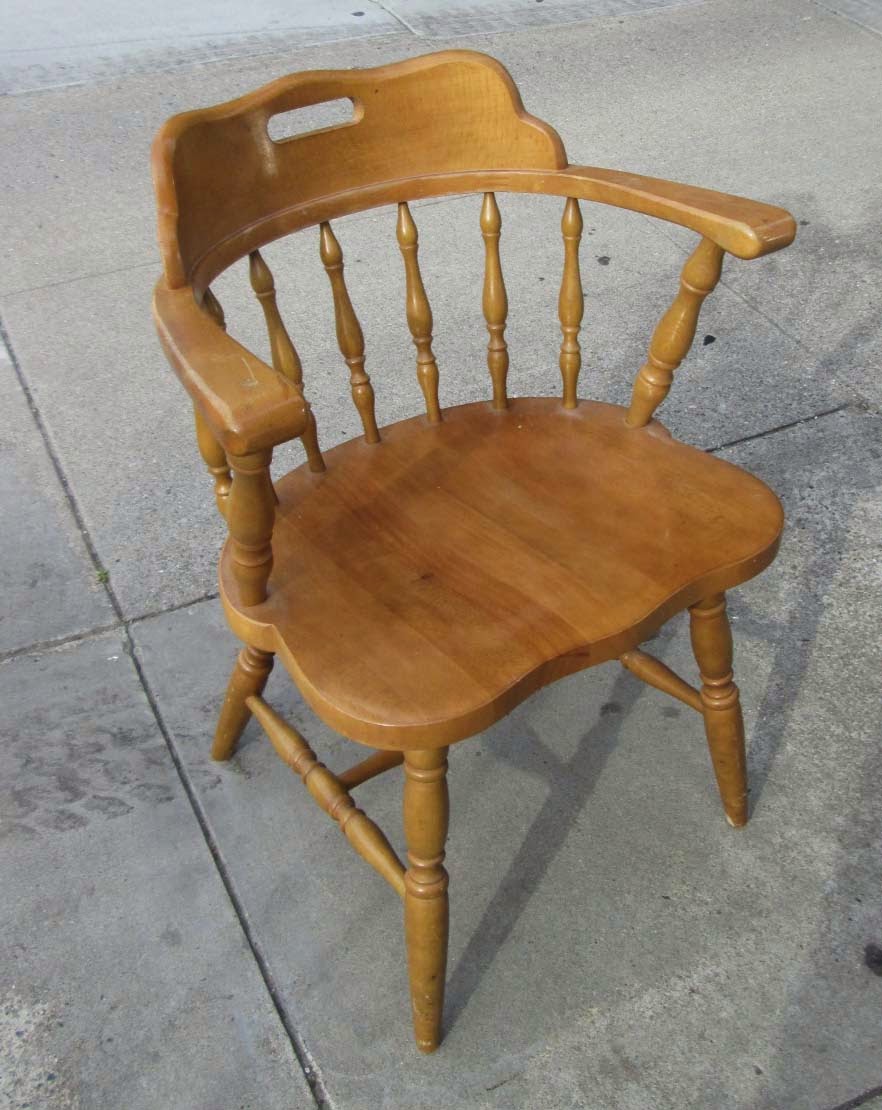 UHURU FURNITURE & COLLECTIBLES: SOLD Wood Captain's Chair - $10