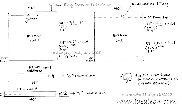 Mockingbird Designs: Simple Drawstring Skirt One-size-fits-most