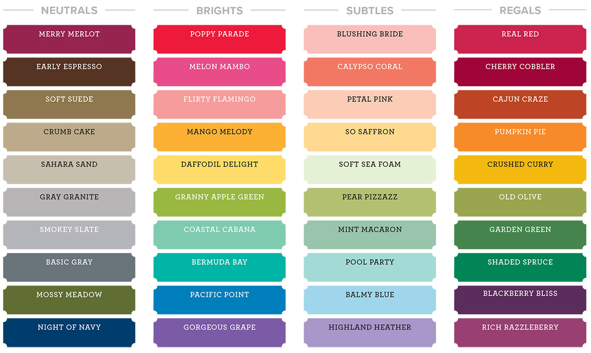 Current Colour Charts - JanB Cards