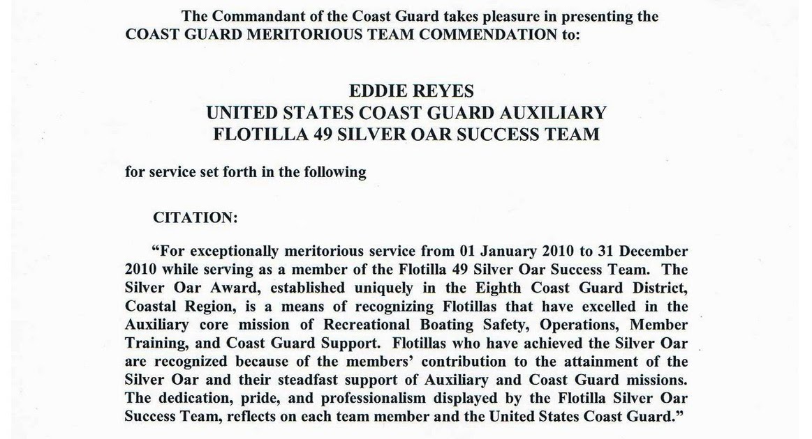 Asi es Guatemala: The Coast Guard Meritorious Team Commendation