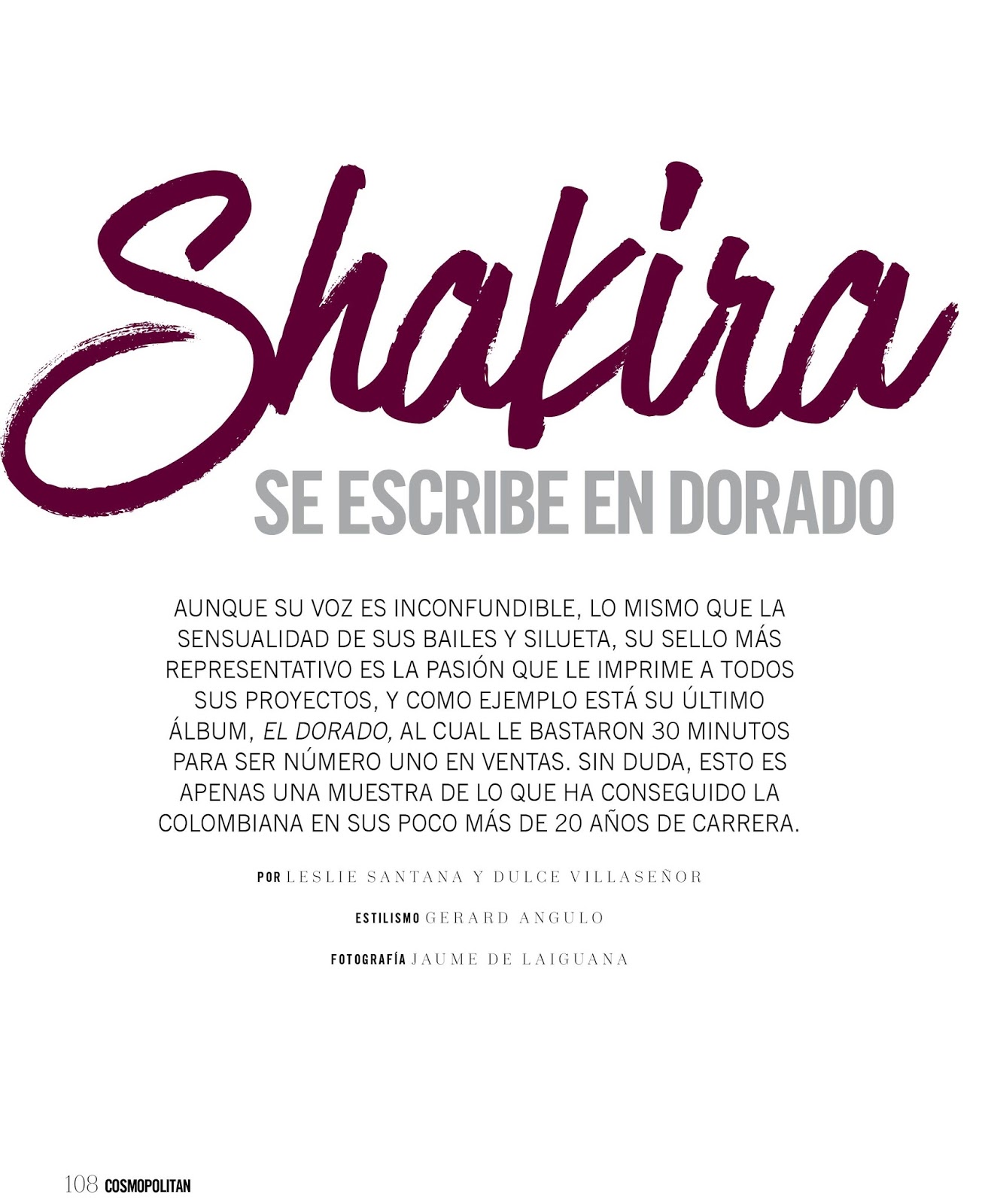 Shakira, portada de Cosmopolitan México, junio 2017