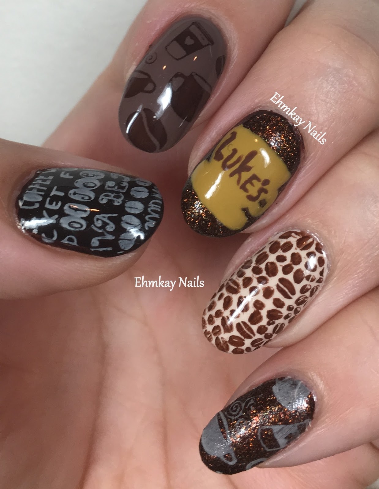 ehmkay nails: Gilmore Girls Nail Art for the Ultimate Coffee Lover
