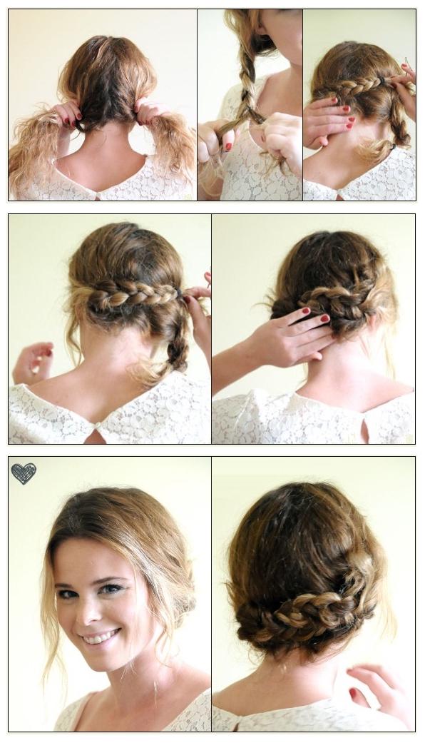 New Short Hair Styles: Easy Braided Up-Do Hairstyle