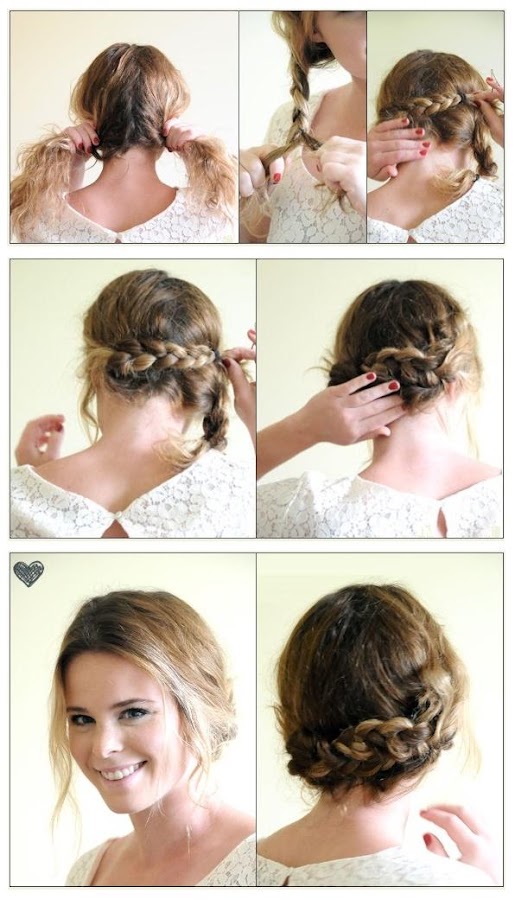 New Short Hair Styles: Easy Braided Up-Do Hairstyle