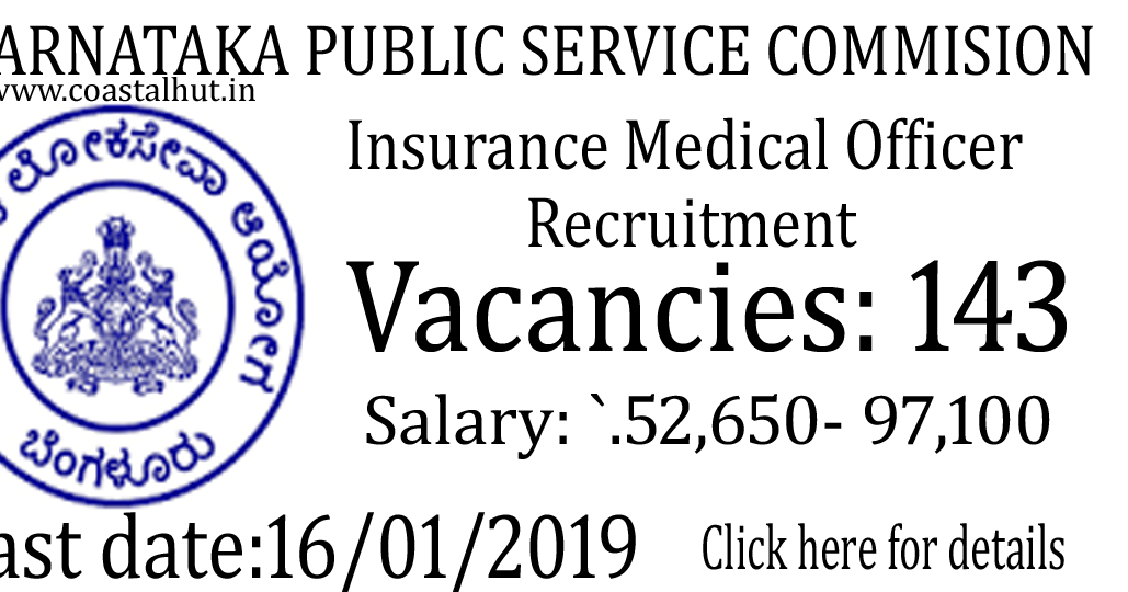 143 Insurance Medical Officer in the Dept.of Employees State Insurance ...