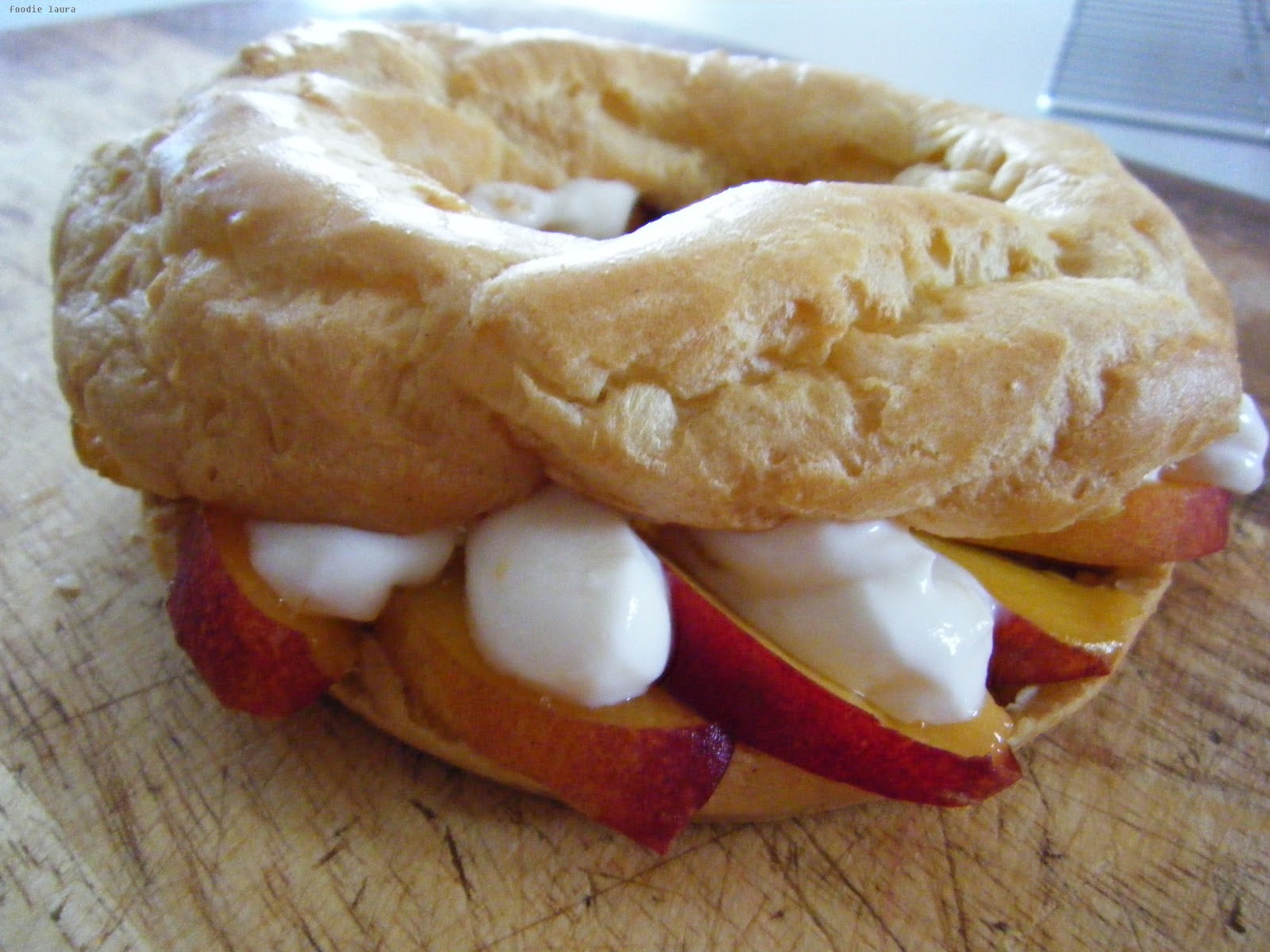 Peach Choux Buns With Yoghurt