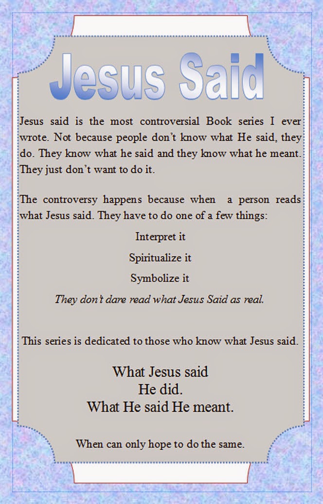 The ChapBooks of Michael James Stone: Jesus Said: Judge Not "Introduction"