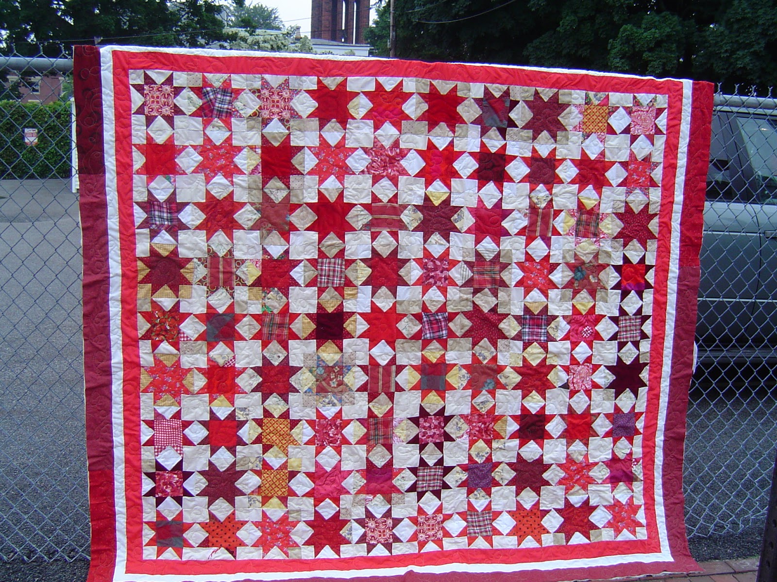Red and White Star Quilt