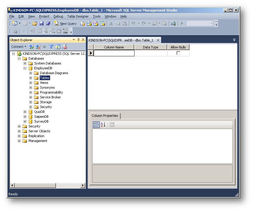 RESTful Web Services Tutorial 5 - Create Employee Database in MS SQL ...