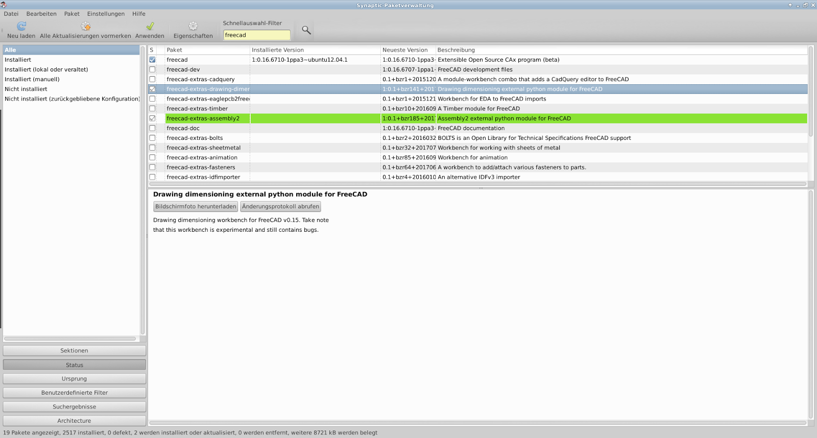 CAELinux in der Praxis: Installation einer Assembly-Workbench auf FreeCAD