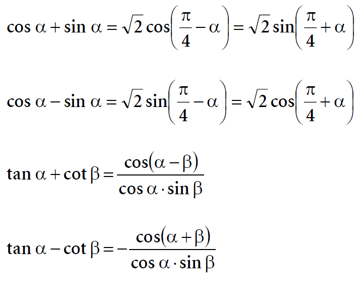 Trigonometric Angle Formulas