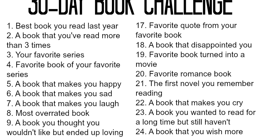 THE BOOK HUNTRESS: 30-Day Book Challenge